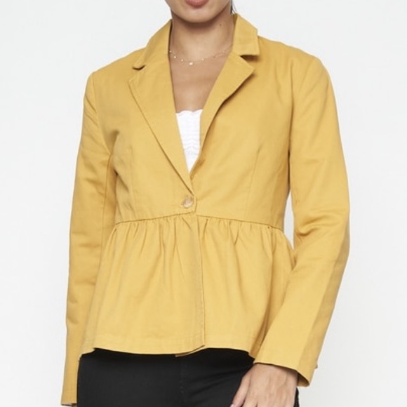 Jackets & Coats | New Mustard Yellow Peplum Jacket | Poshmark